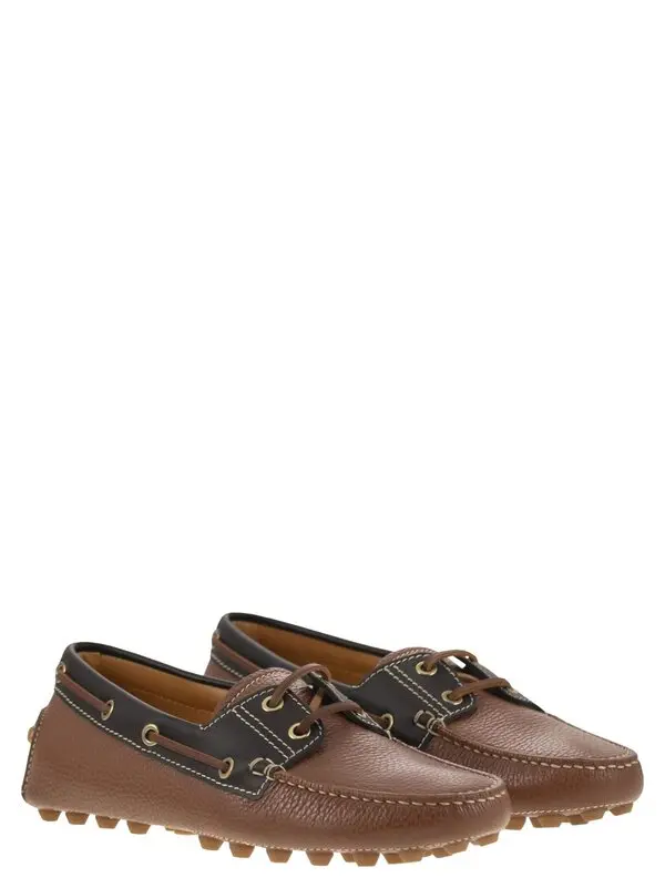 TOD'S Leather Boat Shoes With Gommino Detailing