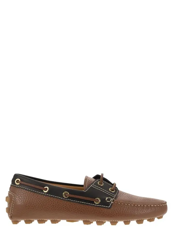 TOD'S Leather Boat Shoes With Gommino Detailing - Multicolor