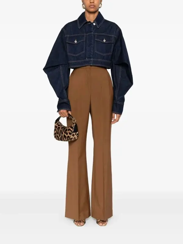 Fendi Wool Mohair High-waisted Flared Trousers - Multicolor