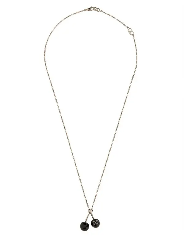 Valentino Garavani Metal And Enamel Necklace - Black
