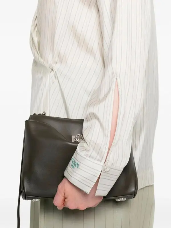 Fendi Silk Striped Wrap Shirt