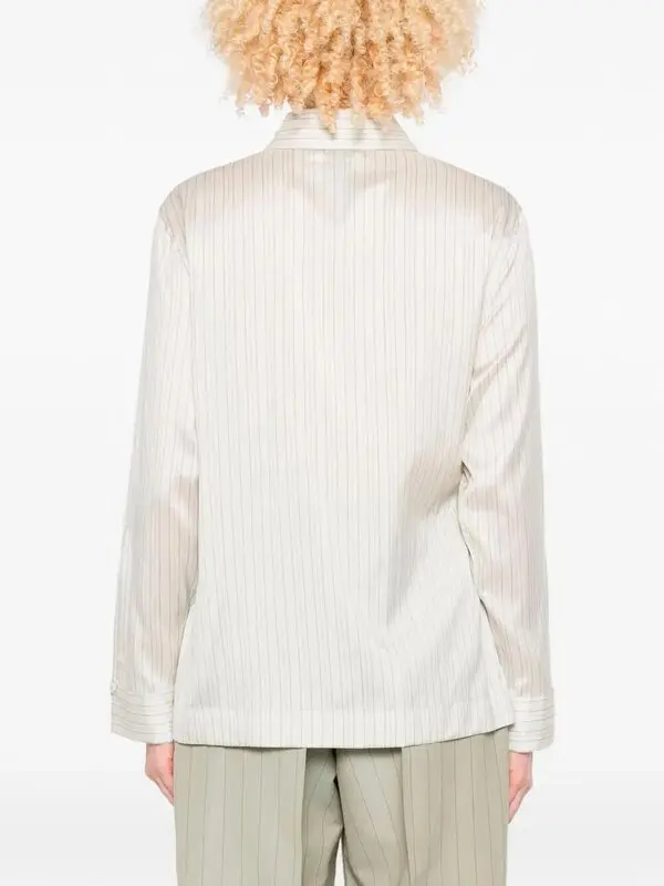 Fendi Silk Striped Wrap Shirt