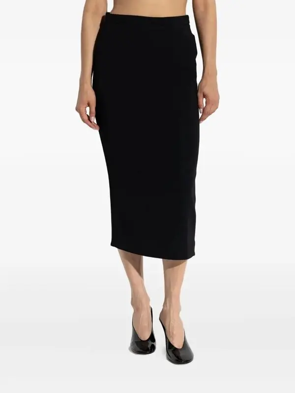 Givenchy Black Viscose Midi Skirt - Multicolor