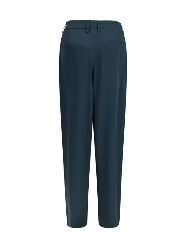 Giorgio Armani Pleated Silk Pants - Blue