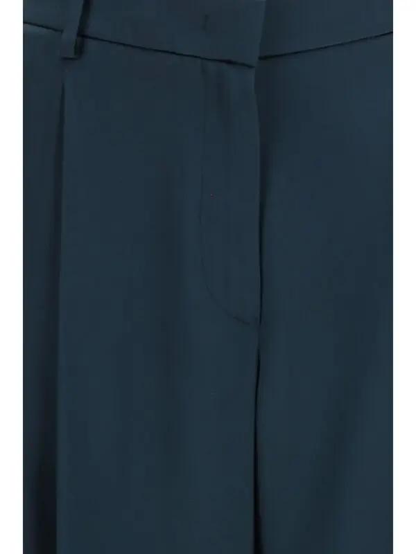 Giorgio Armani Pleated Silk Pants - Blue