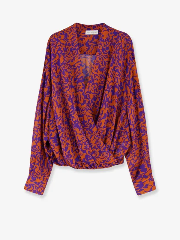 Dries Van Noten Multicolor Print Cotton Shirt - Orange