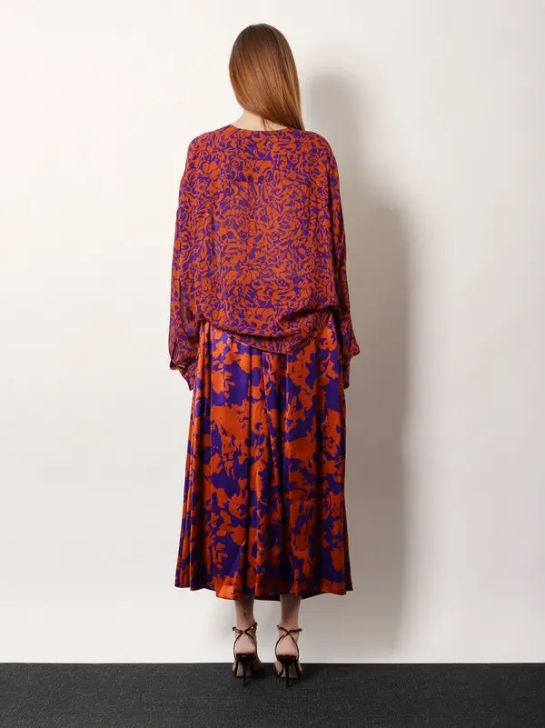 Dries Van Noten Multicolor Print Cotton Shirt - Orange