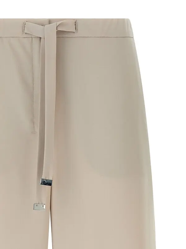 Max Mara S Mmargenta' Pure Wool Crêpe Gabardine Joggers