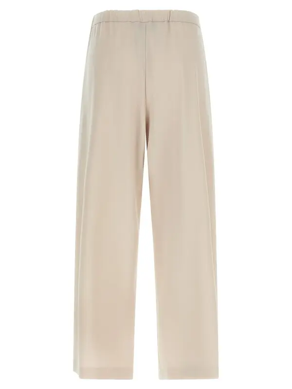 Max Mara S Mmargenta' Pure Wool Crêpe Gabardine Joggers - Cream