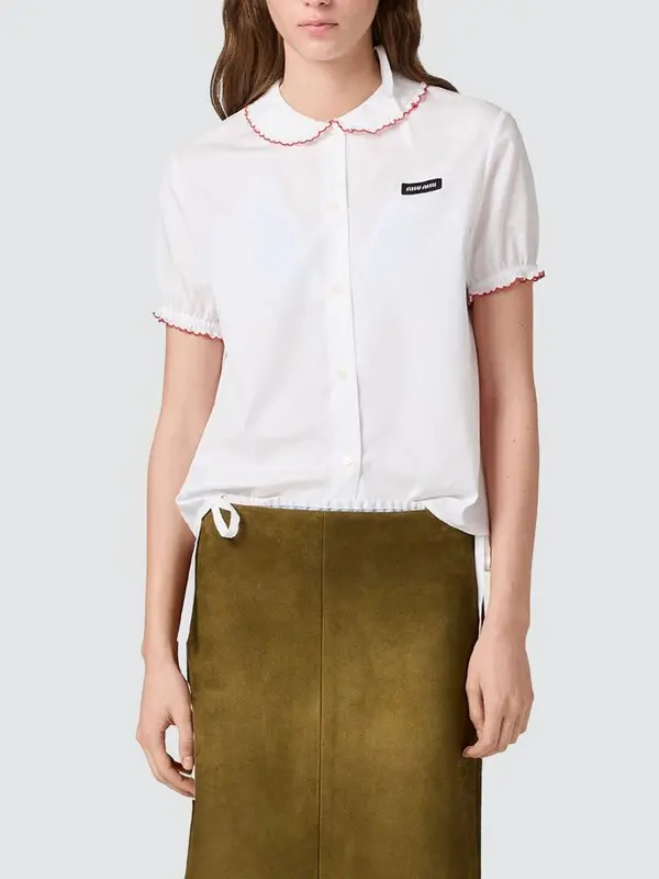 Miu Miu Embellished Collar Shirt - White