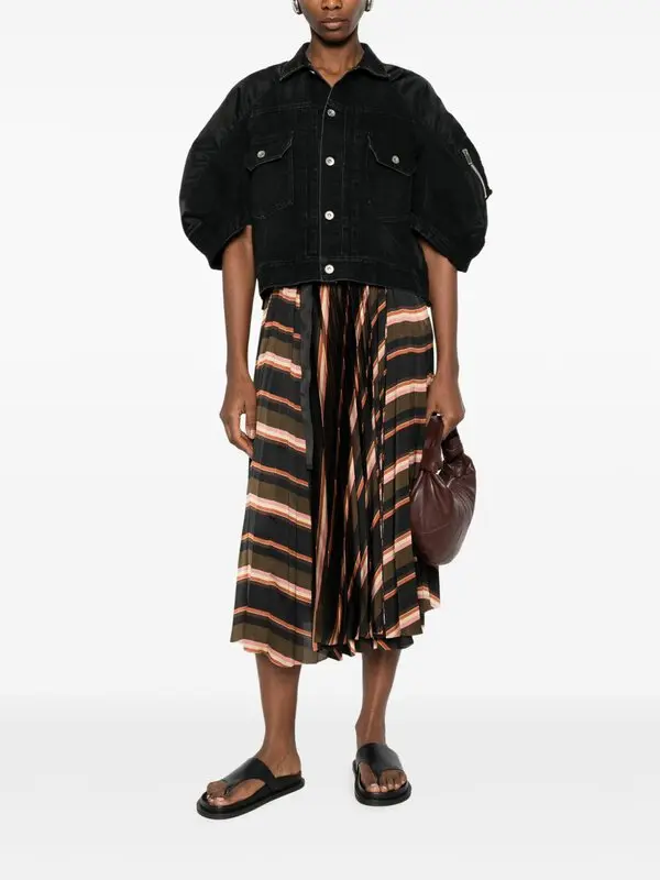 Sacai Nylon And Denim Jacket - Multicolor