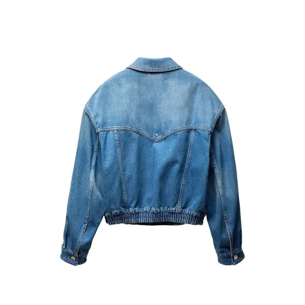 Versace Denim Jacket With Embossed Logo And Medusa Hardware - Blue