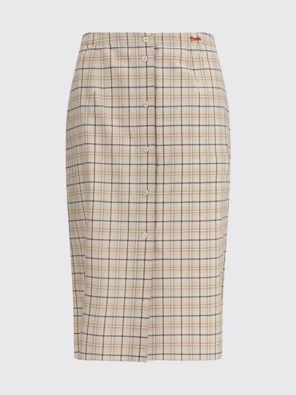 Prada Checked Cotton Skirt