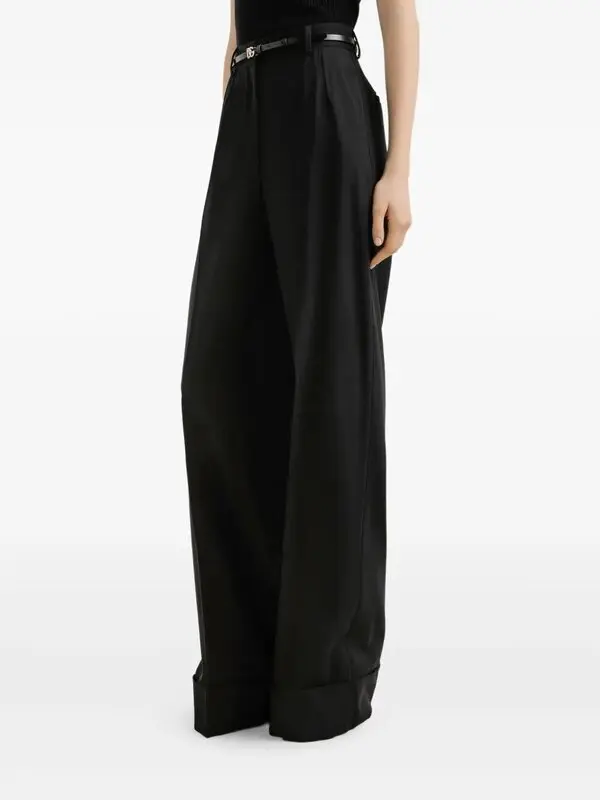 Dolce & Gabbana Wool High-waist Belted Trousers - Multicolor