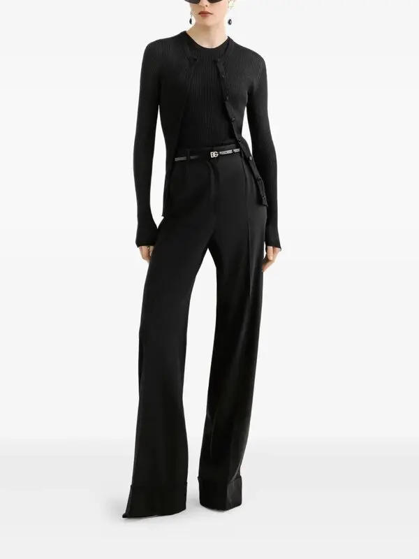 Dolce & Gabbana Wool High-waist Belted Trousers - Multicolor