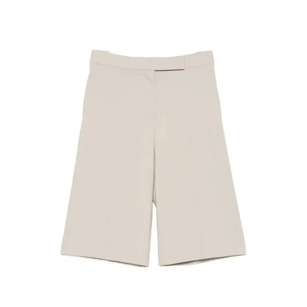 Max Mara Knee-length Pleated Shorts In Neutrals