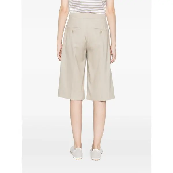 Max Mara Knee-length Pleated Shorts In Neutrals