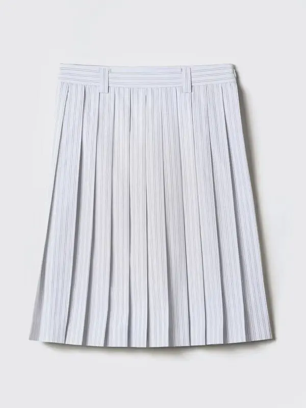Miu Miu Pleated Striped Skirt - Gray