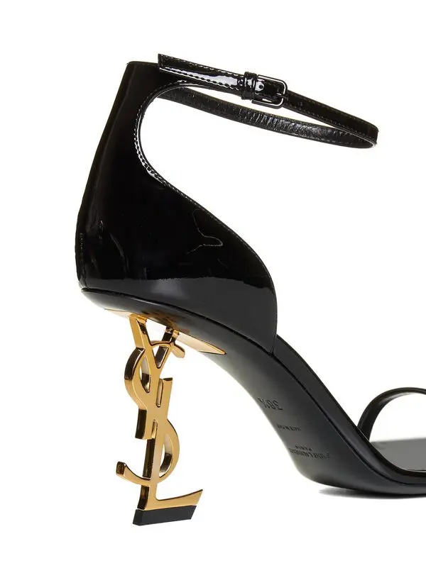 Saint Laurent Opyum Patent Leather Sandals With Heel - Multicolor