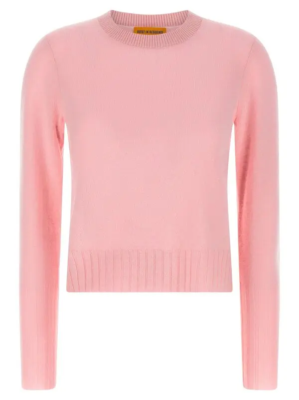 Guest In Residence Shrunken Crew Cashmere Sweater - Pink