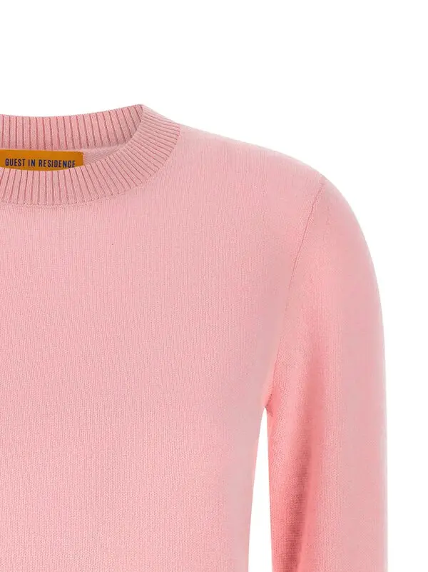 Guest In Residence Shrunken Crew Cashmere Sweater - Pink