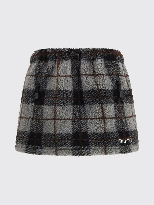Miu Miu Plaid Fleece Skirt
