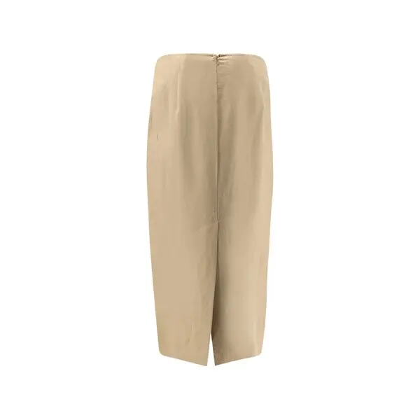 Max Mara Pencil Skirt With Back Slit - Cream