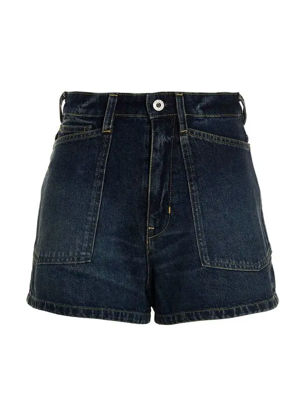 Kenzo Denim Cotton Shorts - Blue