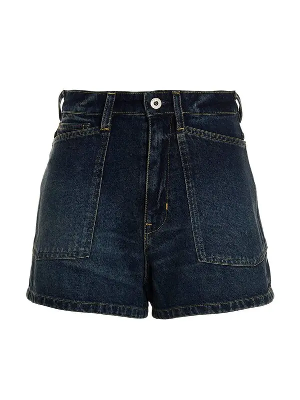 Kenzo Denim Cotton Shorts - Blue