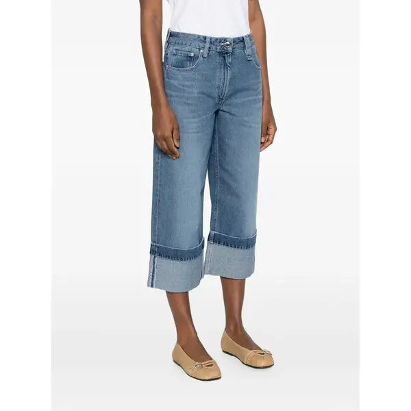 Simone Rocha Denim Cuffed Straight-leg Cropped Jeans