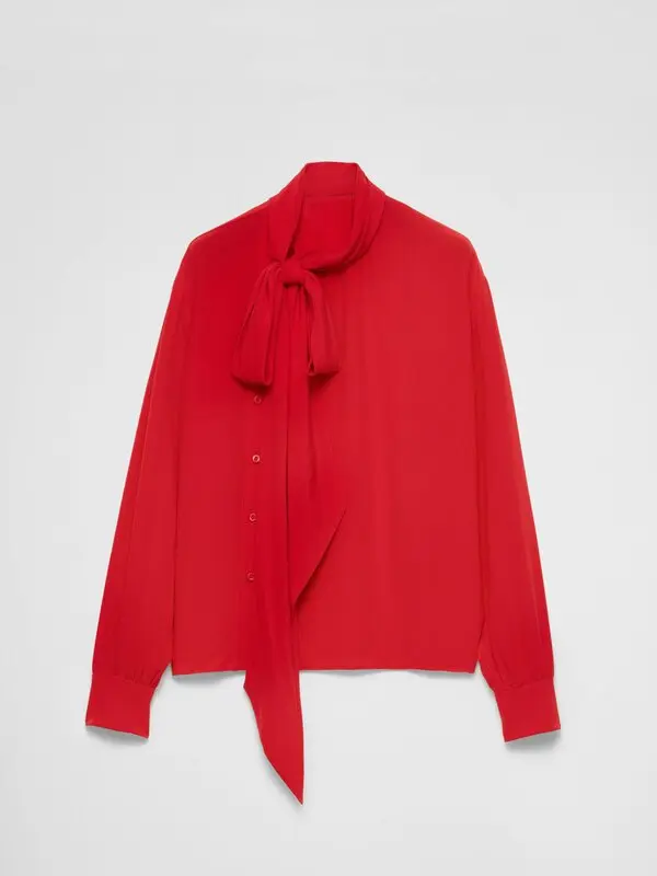 Prada Shirt With Tie Detail - Red