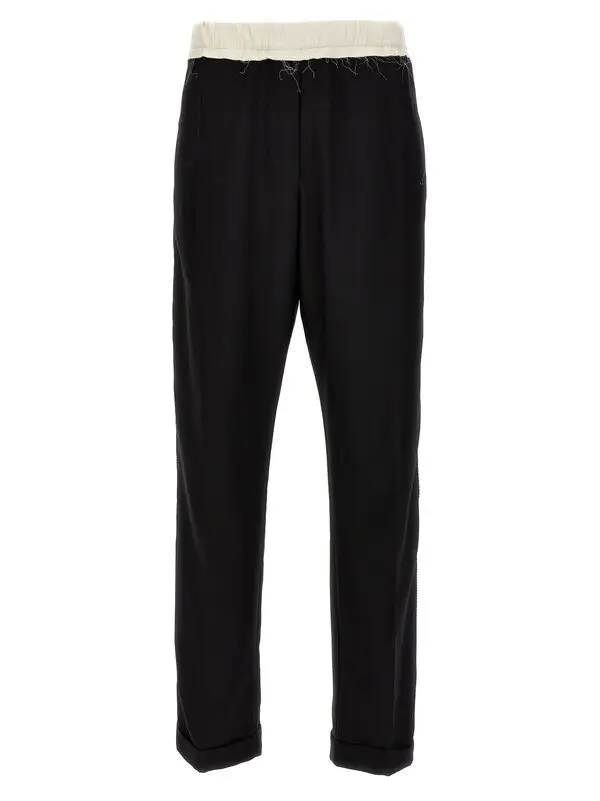 WALES BONNER Seine Wool Pants With Frayed Detail - Multicolor