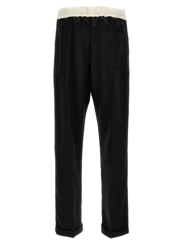 WALES BONNER Seine Wool Pants With Frayed Detail - Multicolor