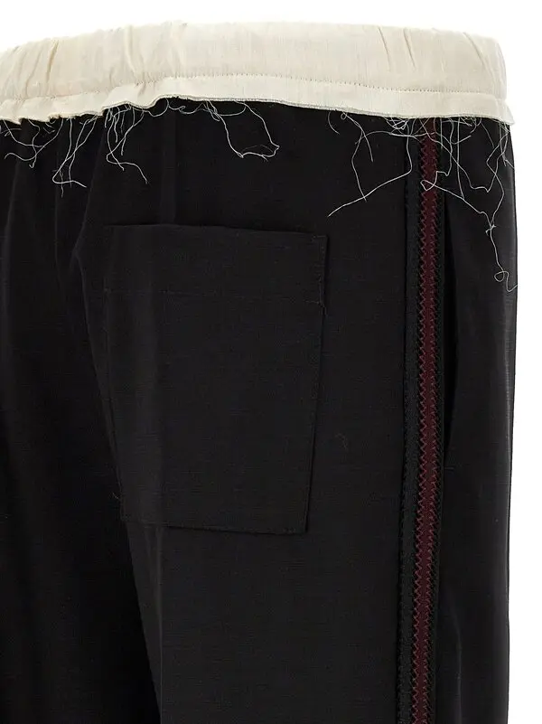 WALES BONNER Seine Wool Pants With Frayed Detail - Multicolor