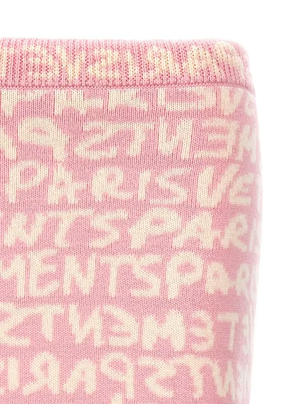 Vetements Graffiti Monogram Jacquard Wool Skirt