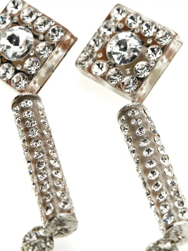Alessandra Rich Crystal Embellished Drop Earrings