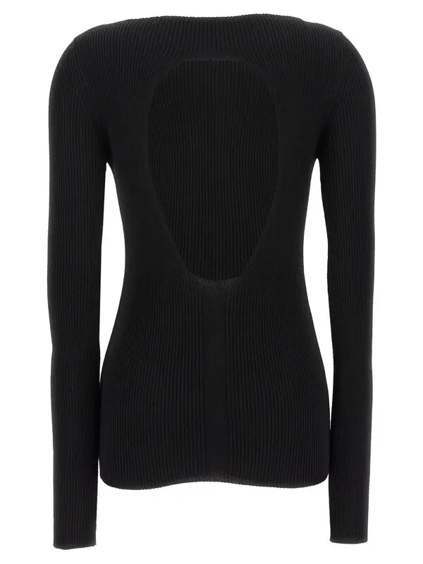 Rick Owens Al Top' Ribbed Wool Sweater - Black