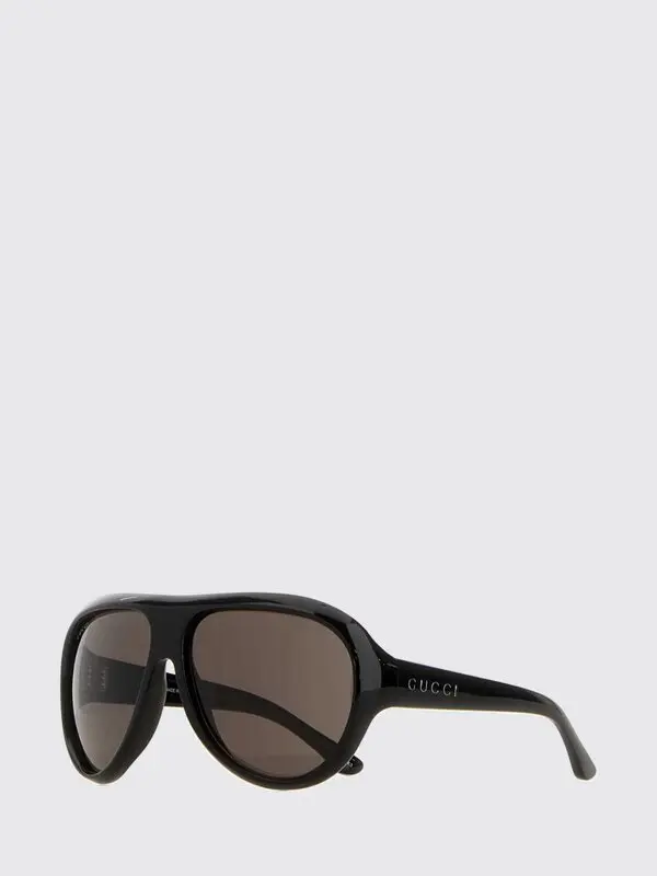 Gucci Oval Acetate Sunglasses With Gold Tone Interlocking G Detail