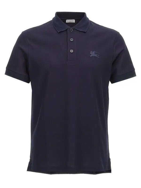 Burberry Logo Embroidery Polo Shirt - Blue