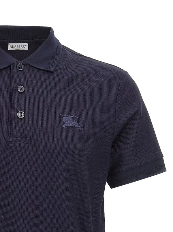 Burberry Logo Embroidery Polo Shirt - Blue