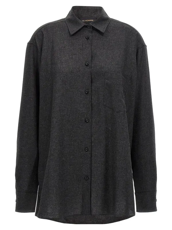 Andamane New Georgiana Wool Blend Shirt - Gray