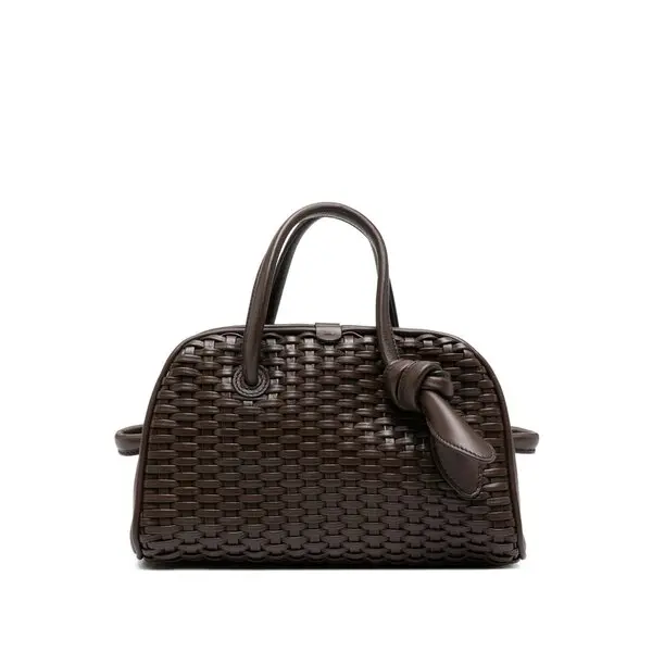 Jacquemus Woven Leather Top Handle Bag - Brown