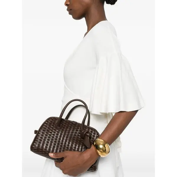 Jacquemus Woven Leather Top Handle Bag - Brown