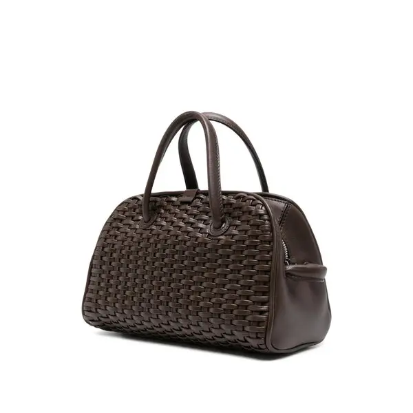 Jacquemus Woven Leather Top Handle Bag - Brown