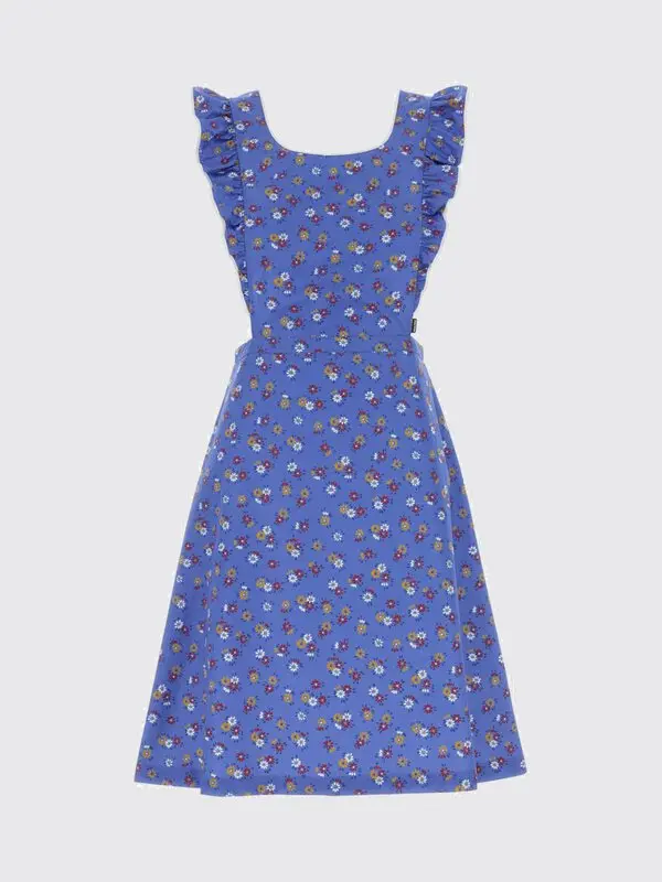 Miu Miu Floral Print Ruffle Dress - Purple