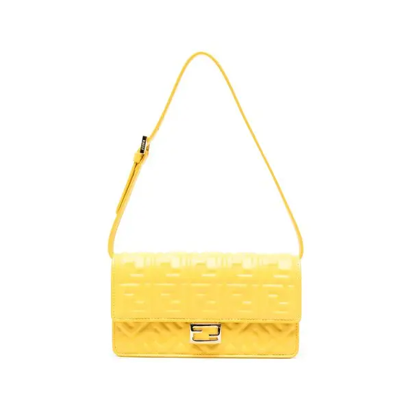 Fendi Calf Leather Ff Motif Satchel
