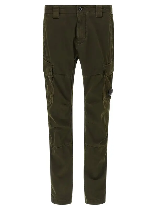 C.P. COMPANY Garment-dyed Stretch Cotton Satin Cargo Pants - Green