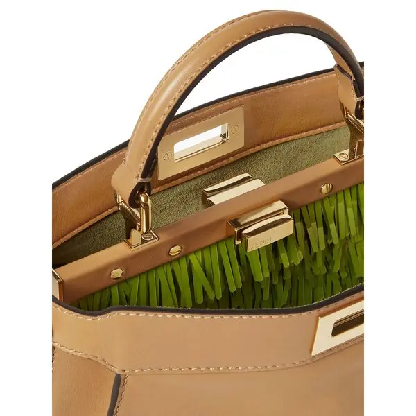 Fendi Calfskin Tote Bag With Fringe Detail