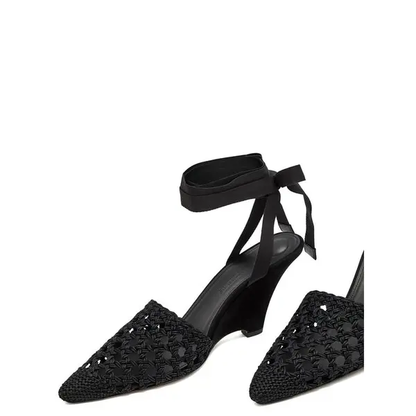 Jacquemus Woven Wedge Heel Boots With Tie Fastening