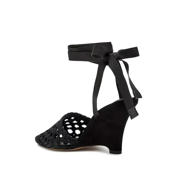 Jacquemus Woven Wedge Heel Boots With Tie Fastening